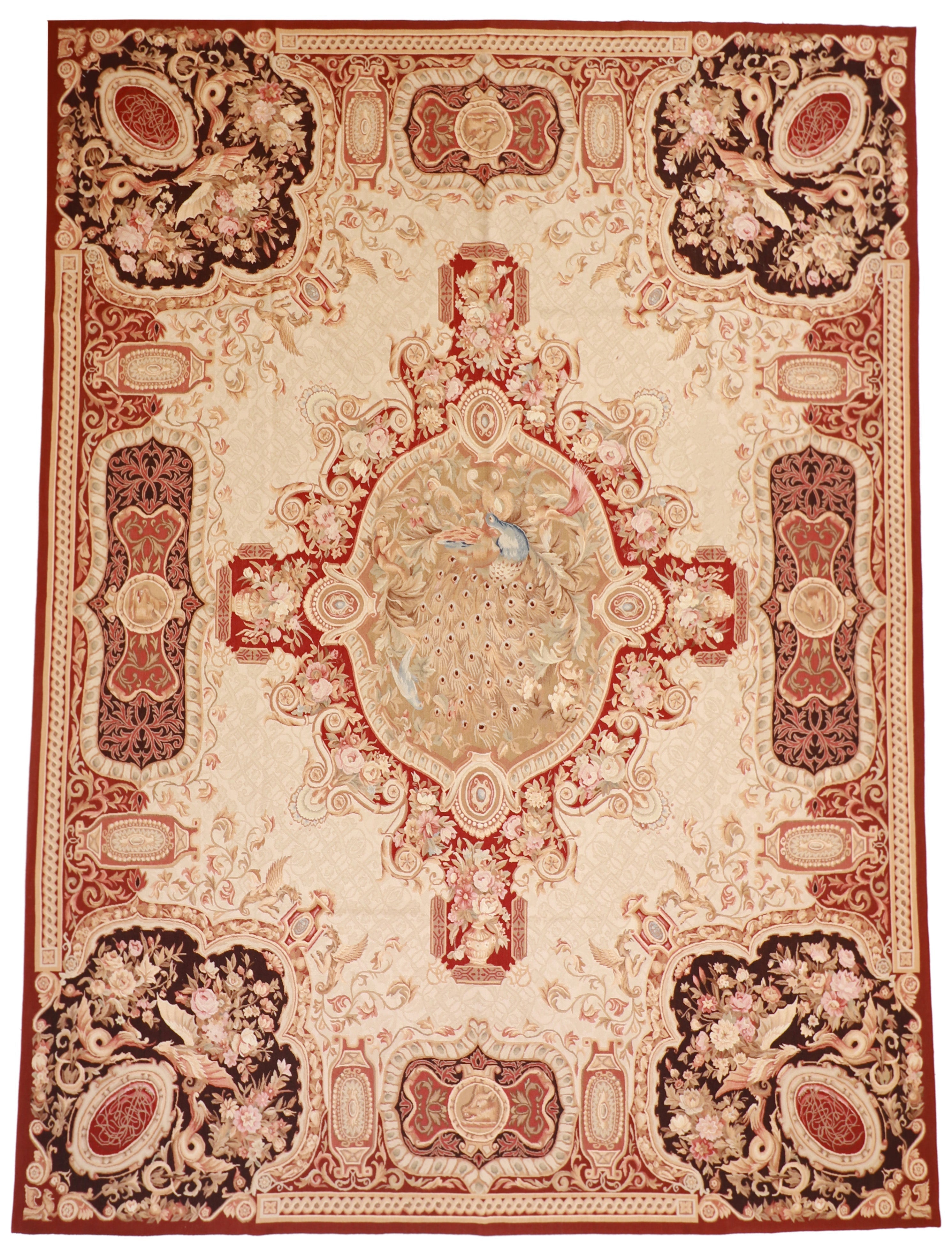 9x12 - Aubusson Wool All Over Rectangle - Hand Knotted Rug – Kismet Outlet