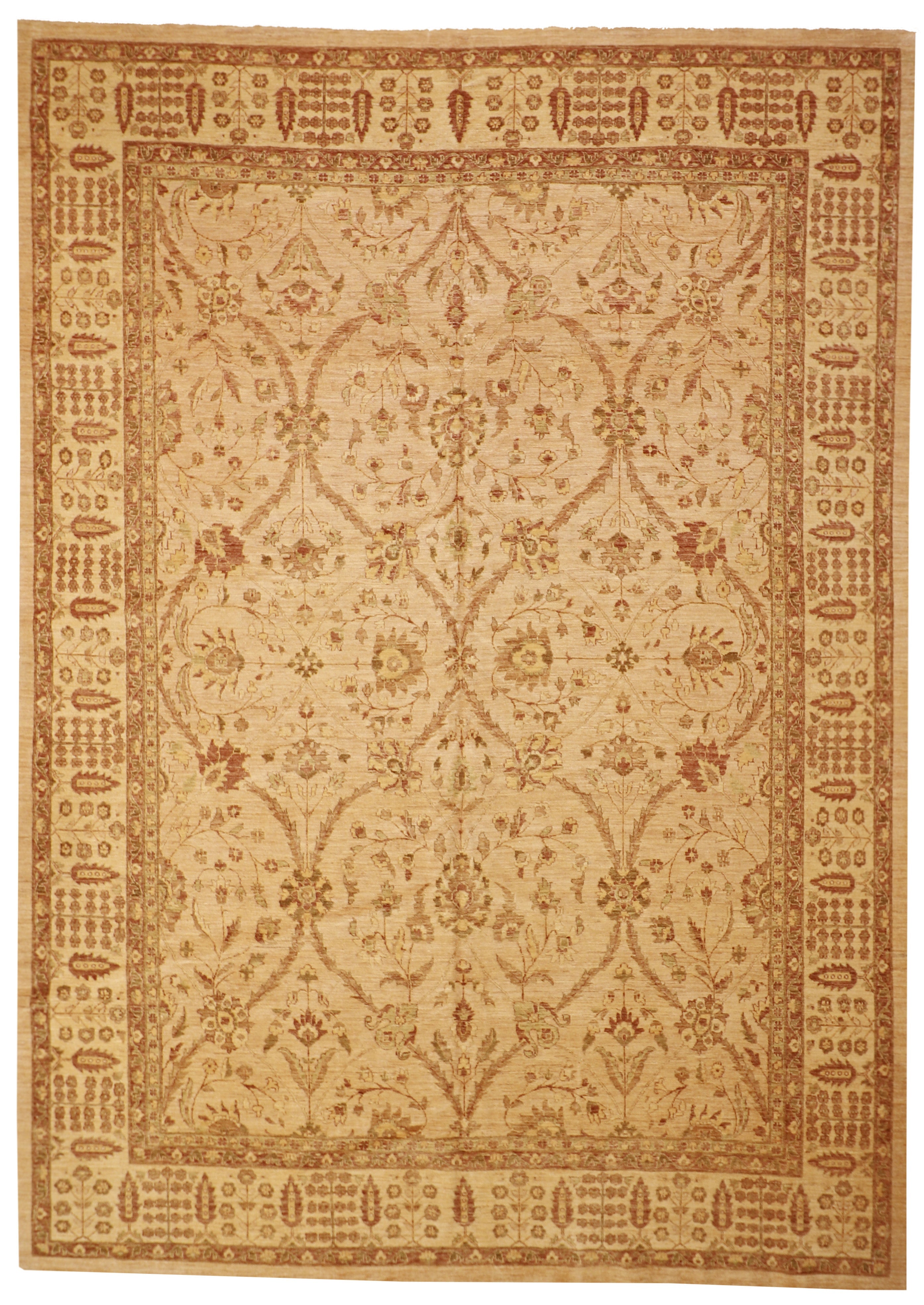 10x14 - Agra Fine Wool All Over Rectangle - Hand Knotted Rug – Kismet ...